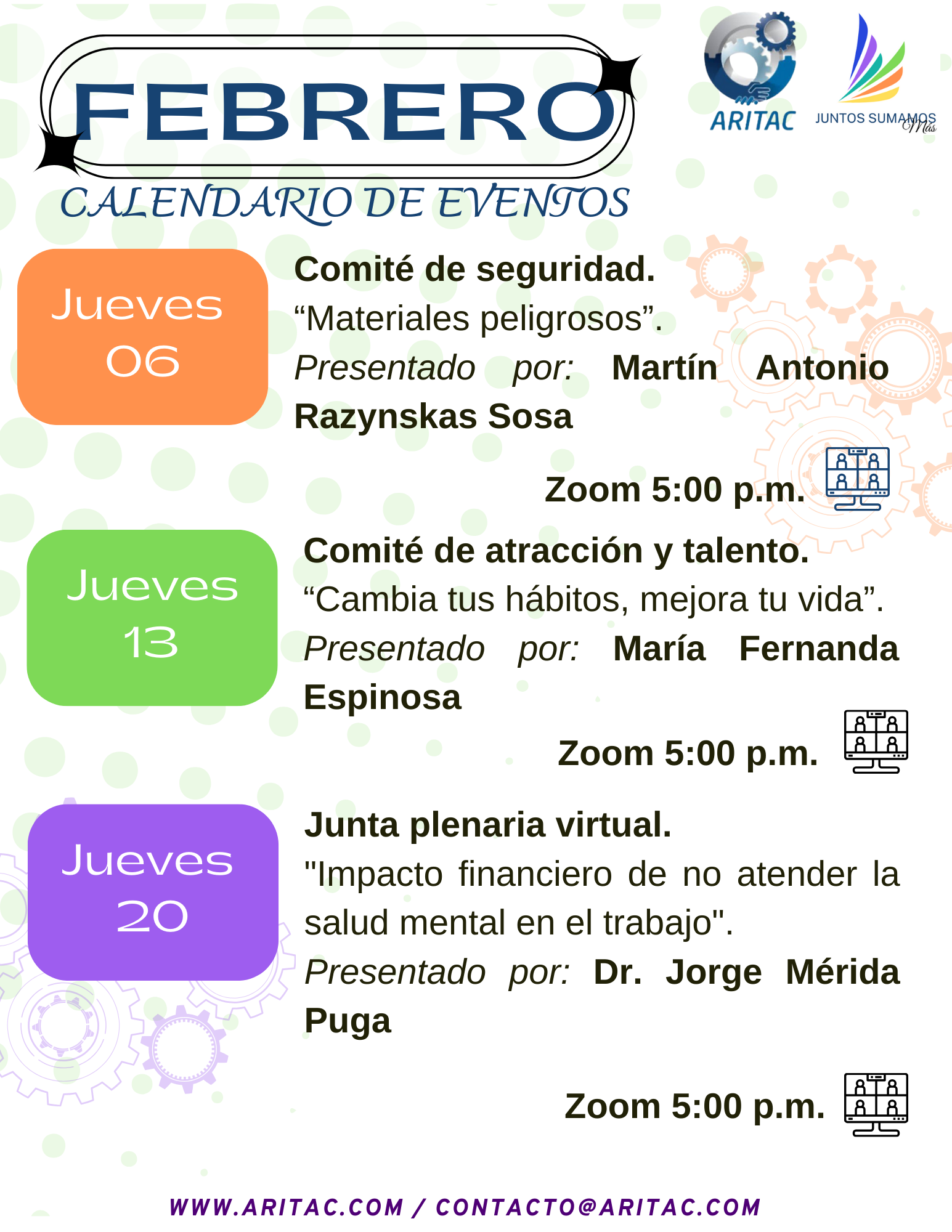 Calendario febrero – Aritac